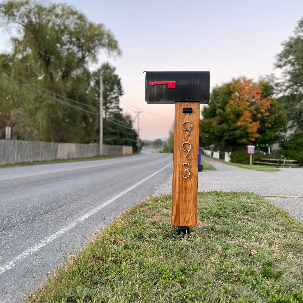 Custom Hemlock Mailbox with Solar Light | Monroe Trades