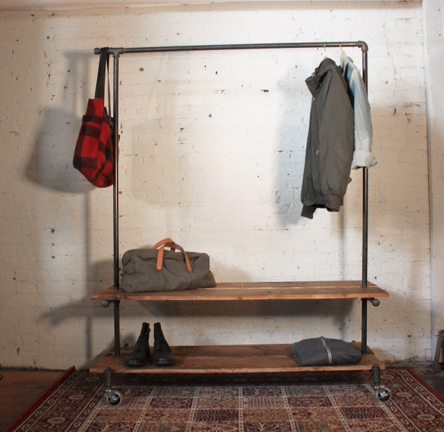 Double Decker Rolling Clothing Rack – Two Shelves, Industrial Strength ...